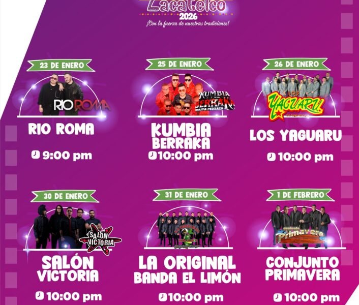 •ᐉFeria De Zacatelco 2026: Cartelera Oficial Y Artistas (Horarios)